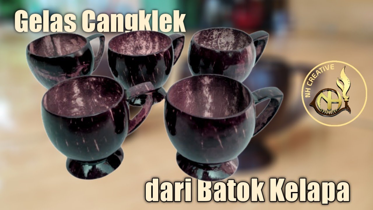 cara membuat gelas cangkir dari batok kelapa unik, antik #kerajinantangan #GelasBatok #batokkelapa