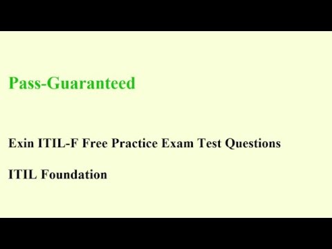 ITIL-F Exam – ITIL Foundation Test Certification Questions