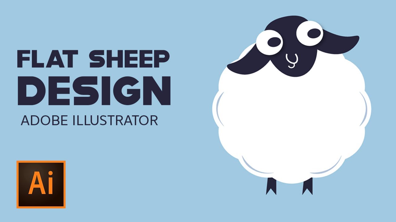 Sheep Flat Design | Vector Illustration Tutorial for Beginners
