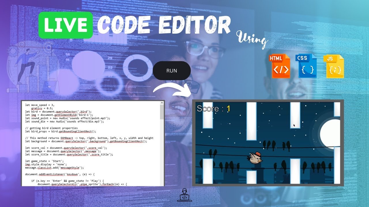 Live Code Editor App Using HTML CSS JavaScript | Codepen Clone