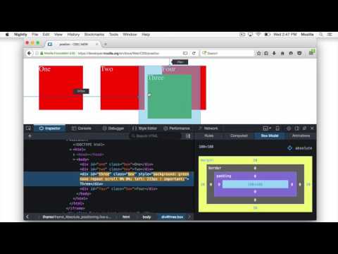Repositioning elements with the Page Inspector (Firefox 48)