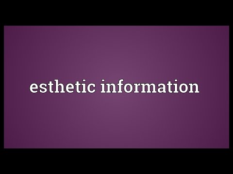 Esthetic information Meaning