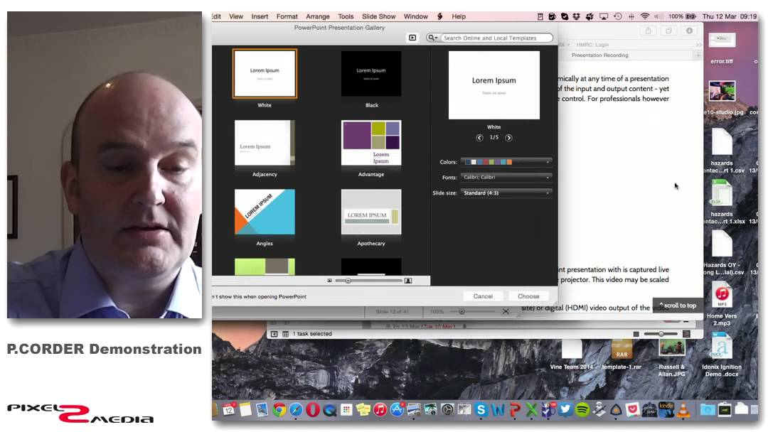 Presentation Recording using the PCORDER