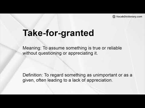 Take-for-granted Meaning