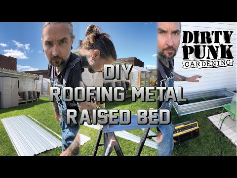 DIY roofing metal raised bed