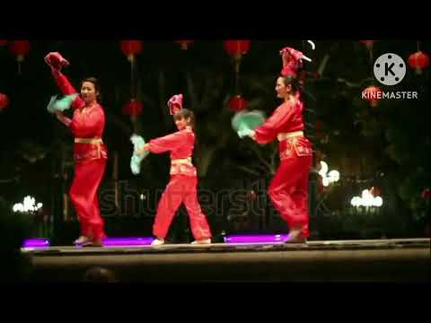 Chinese dancers performance in Los Angeles America.