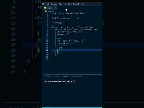 Hollow Star Square Pattern in JavaScript