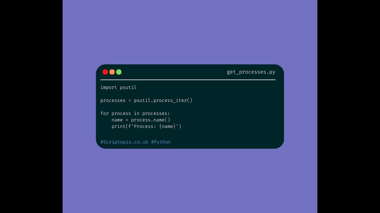 Python psutil - Get running processes