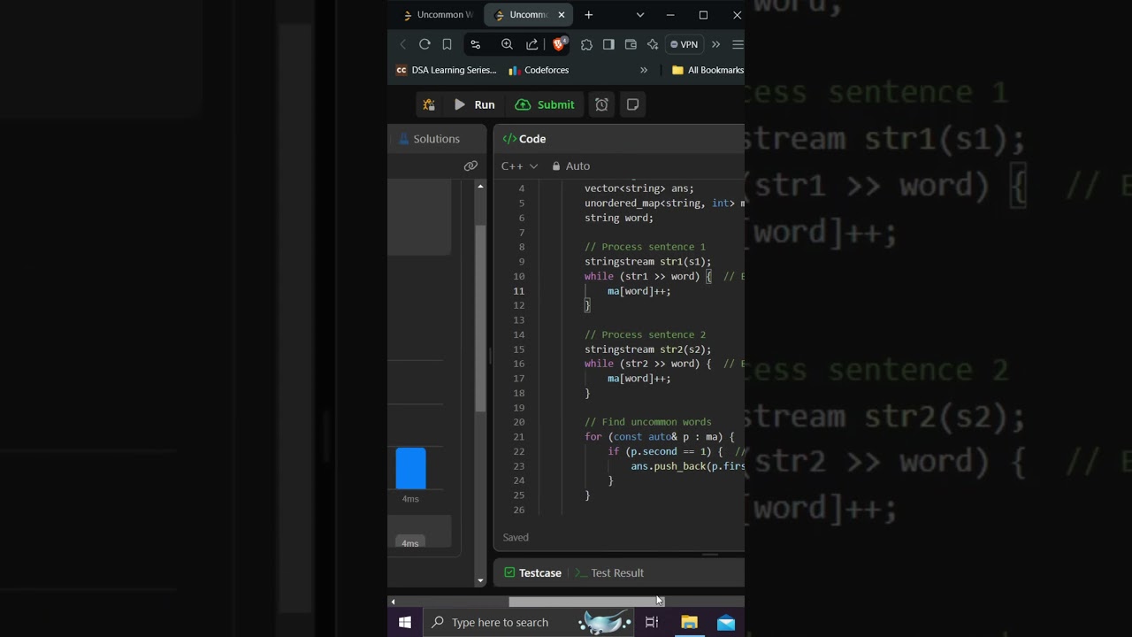884. Uncommon Words from Two Sentences | Leetcode | Editorial #dailychallenge #leetcode #coding