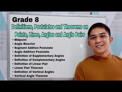 Definitions, Postulates & Theorems on Points, Lines, Angles and Angle Pairs