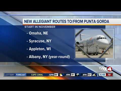Allegiant Air is adding new Punta Gorda routes