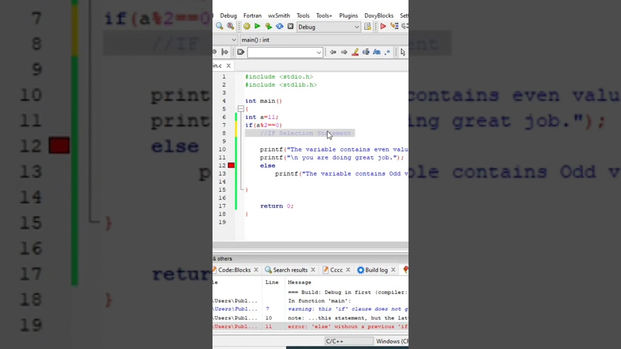 Errors found in C Program #clanguage #clanguageforbeginners #coding #programming