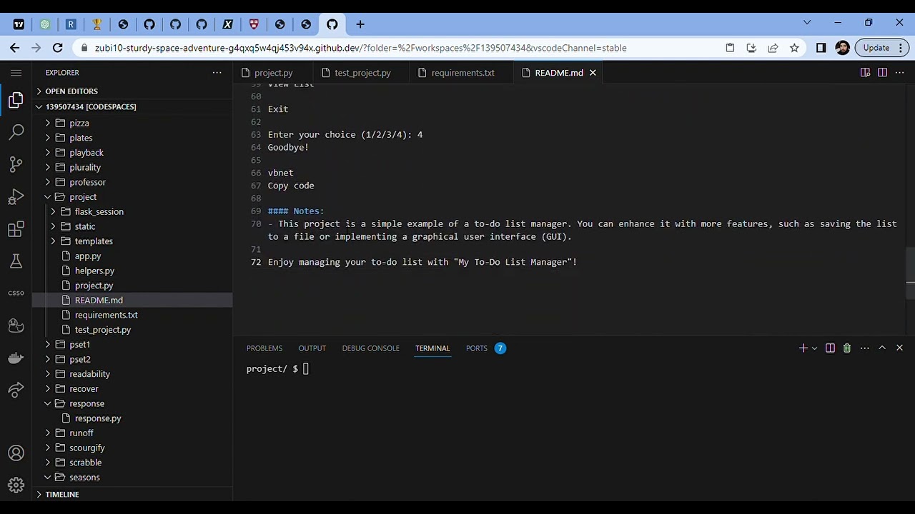 My To-Do List Manager final project cs50p