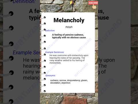 Melancholy IELTS & TOEFL Vocabulary Daily