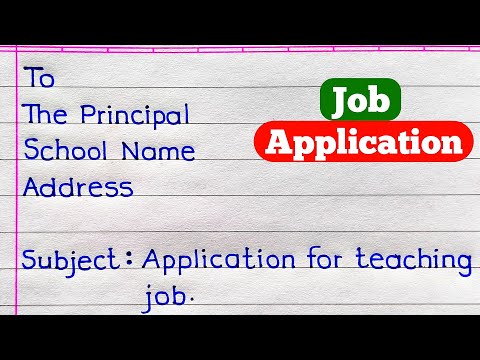 Application For Teacher Job | Job Application | How To Write A Job Application In English |