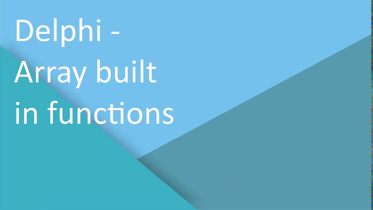 Delphi - Array built in functions