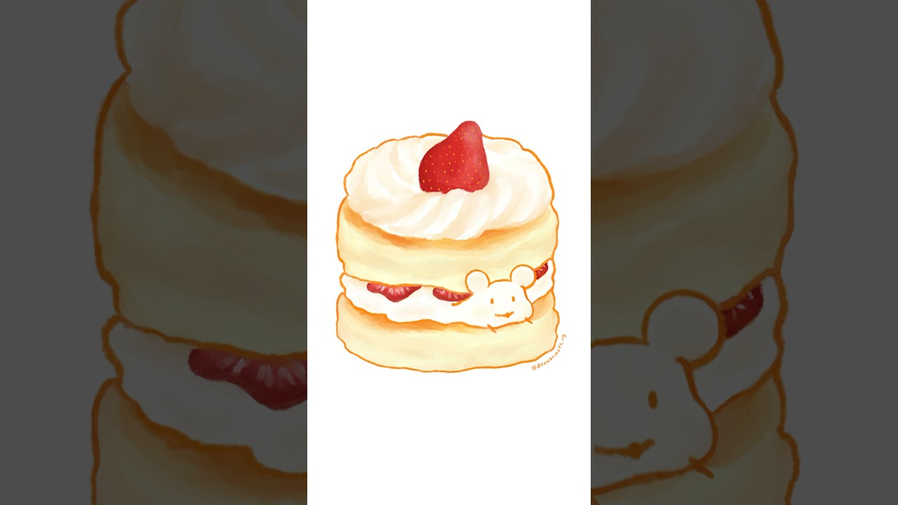 #strawberry #pancake #art #mouse #milkdrop #drawsomething #illustration #procreate #cute