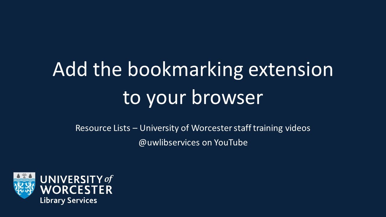 Add the bookmarking extension to your browser