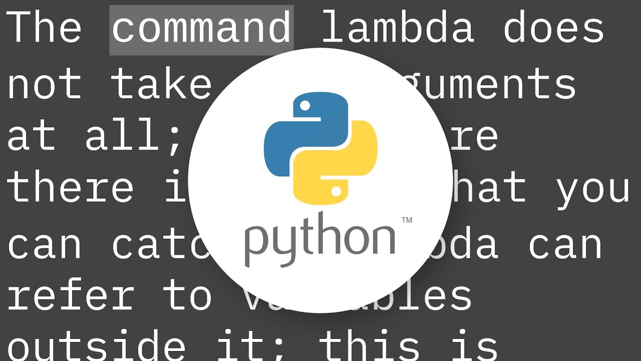 Using the lambda function in 'command = ' from Tkinter.