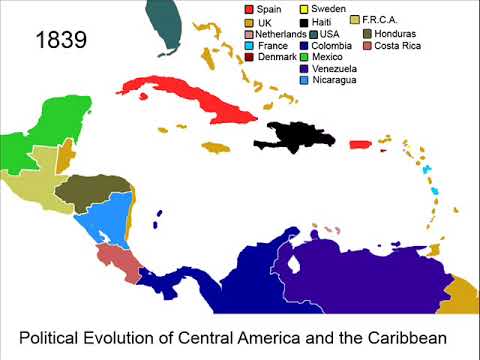 POLITICAL MAP EVOLUTION CENTRAL AMERICA AND CARIBBEAN