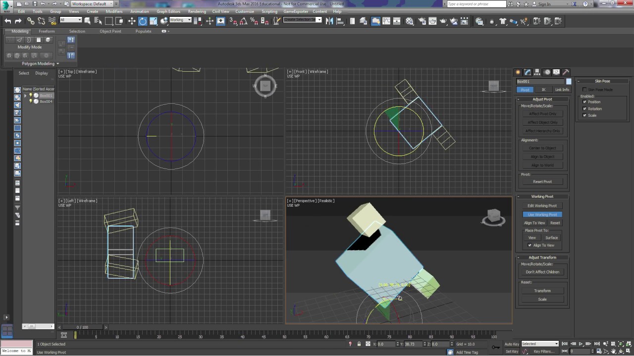 3D Max Pivot Point and Linking