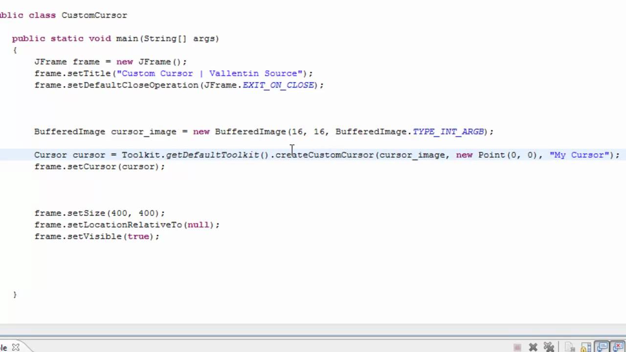 Java Tutorial - Custom Cursor or Blank Cursor [60 Seconds]