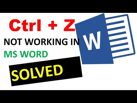 Solved | CTRL+Z Undo short cut key not working in Microsoft Word (MS Word) | MS Office