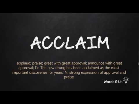 How to Pronounce ACCLAIM in American English
