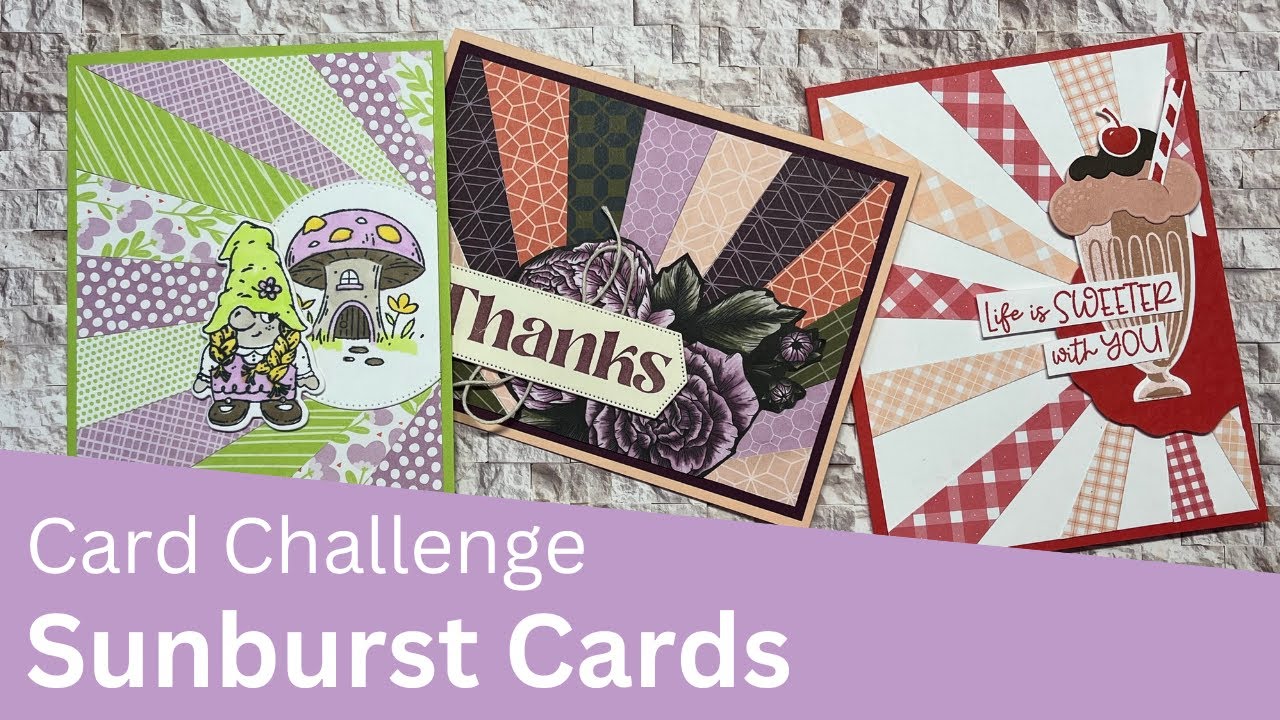 Use Up Your Scrap Paper Making Sunburst Cards