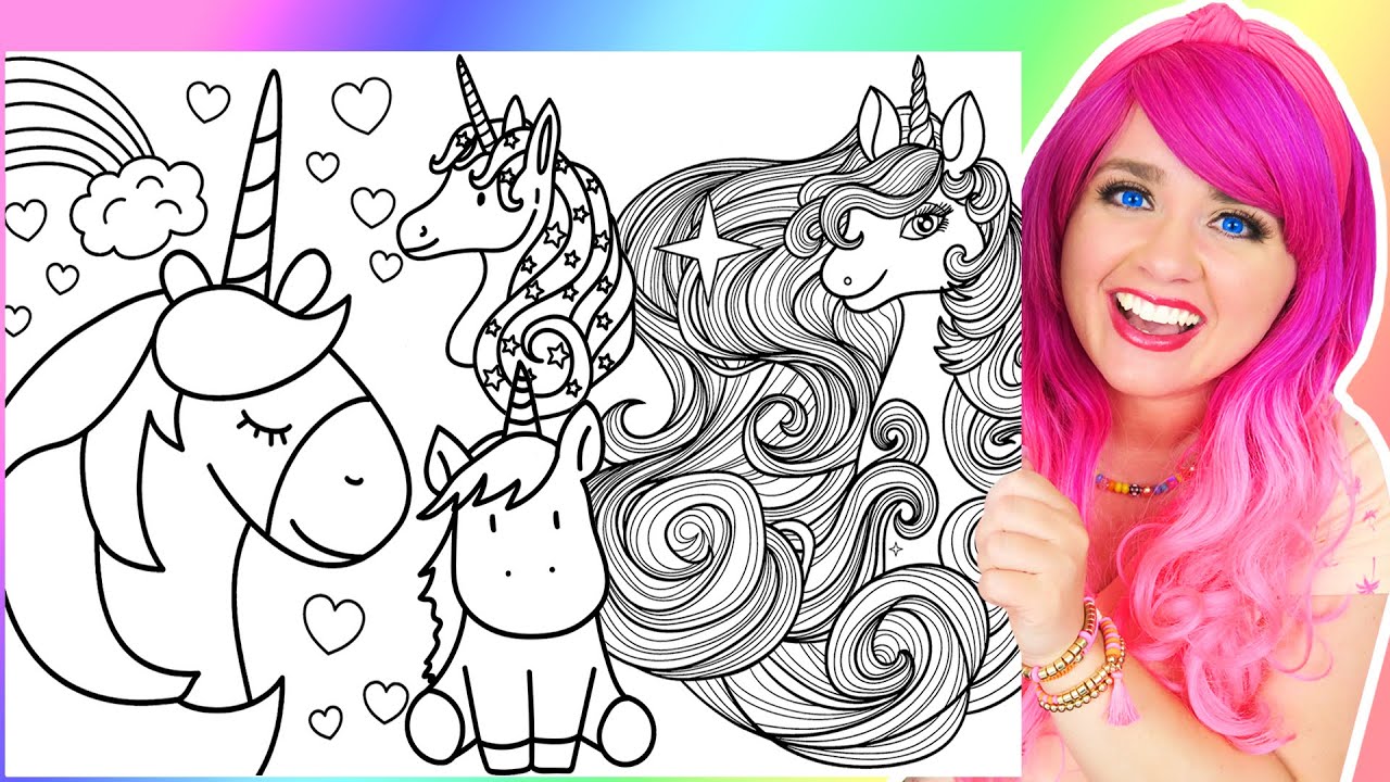 Coloring Unicorns Coloring Pages | Markers, Pencils & Crayons