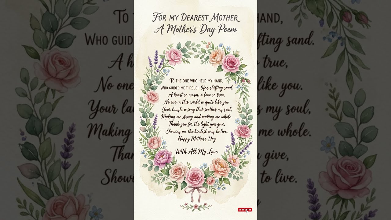 Mothers Day Poem | Meaningful Lines For Mother | Mother's Day Status | Mothers Day Poem in English