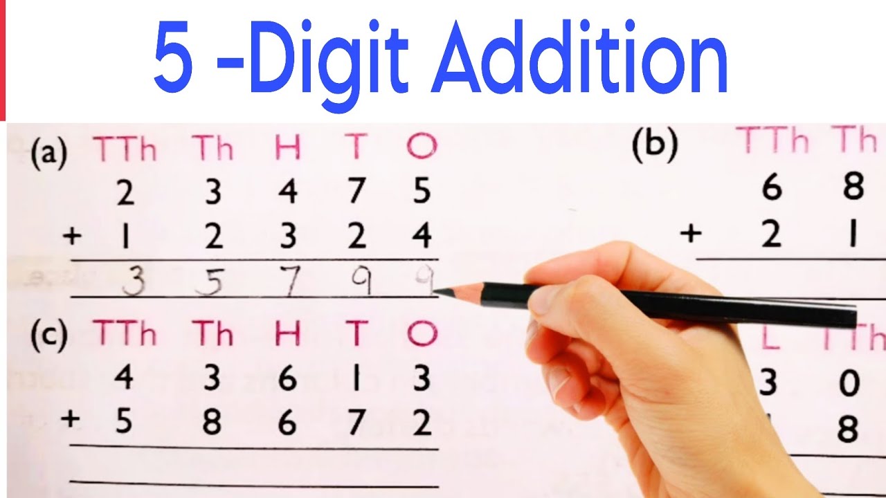5 digit Addition | addition | maths addition 5 digit nu...