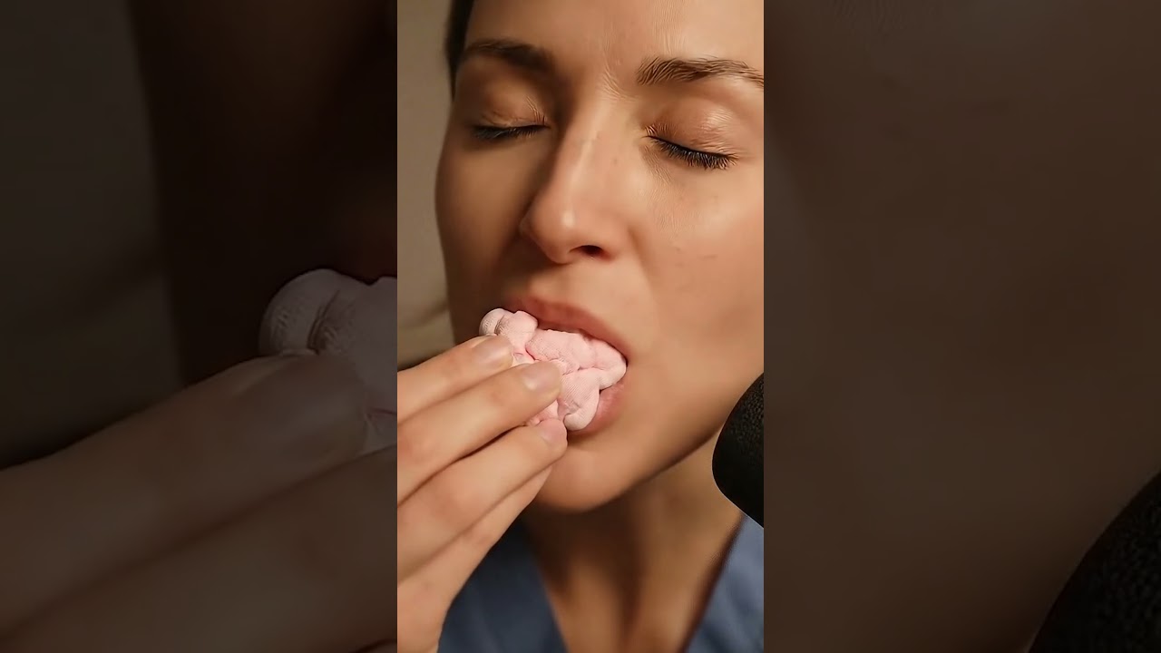🩺 Calm Nurse Chews Cloud Candy at Midnight 💭 Soft Whispers + Airy Crunch ASMR 🎧