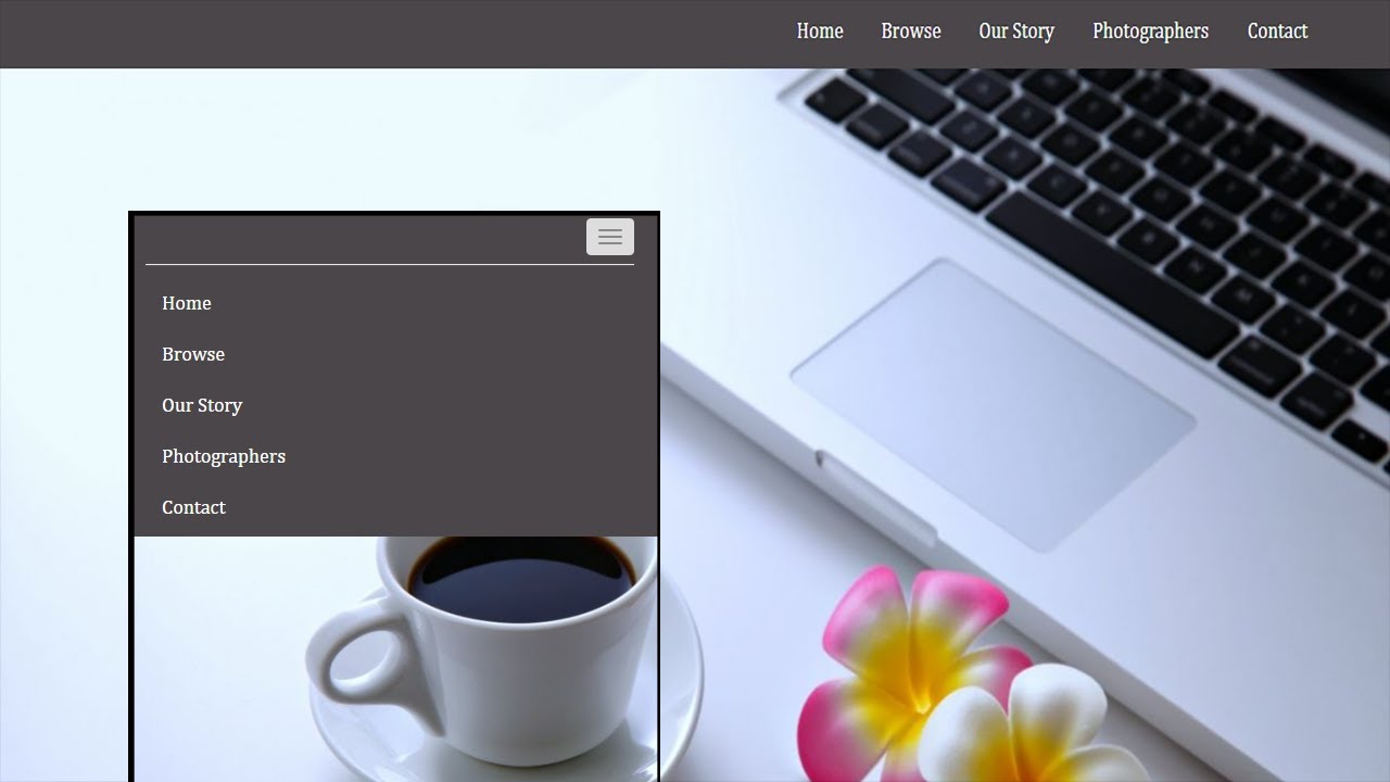Responsive Navbar Tuitorial using BOOTSTRAP, CSS and JQUERY | Responsive navigation bar