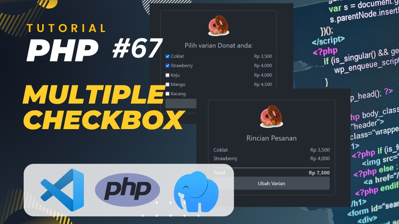 PHP TUTORIAL #67 MULTIPLE CHECKBOX