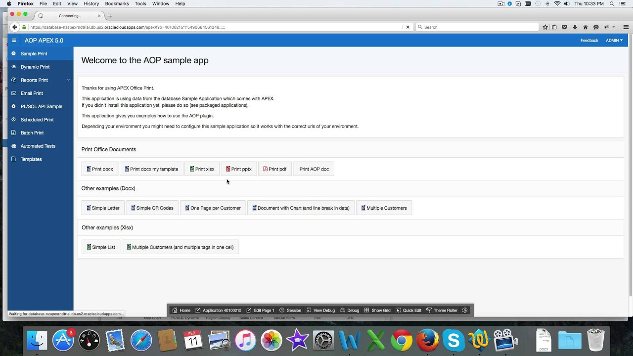 AOP exporting reports to pdf