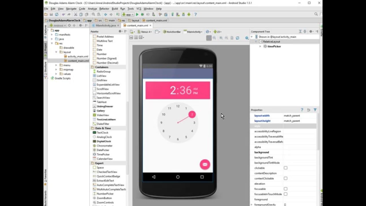 Android alarm clock tutorial: part 1, demo and user interface