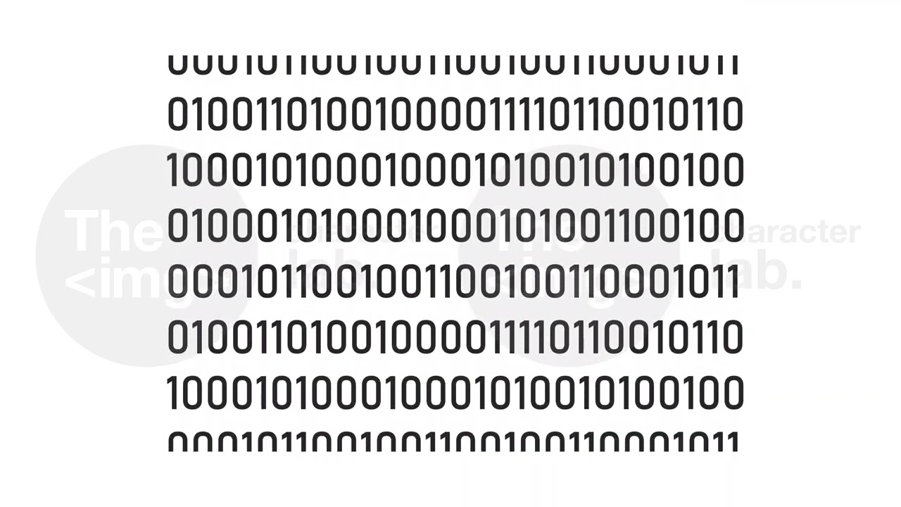 Coding binary code bw outline 2D element animation