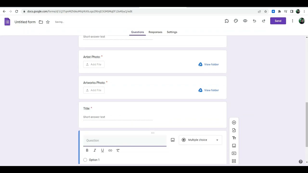 Google Forms Templates: Create an online Artworks event registration form