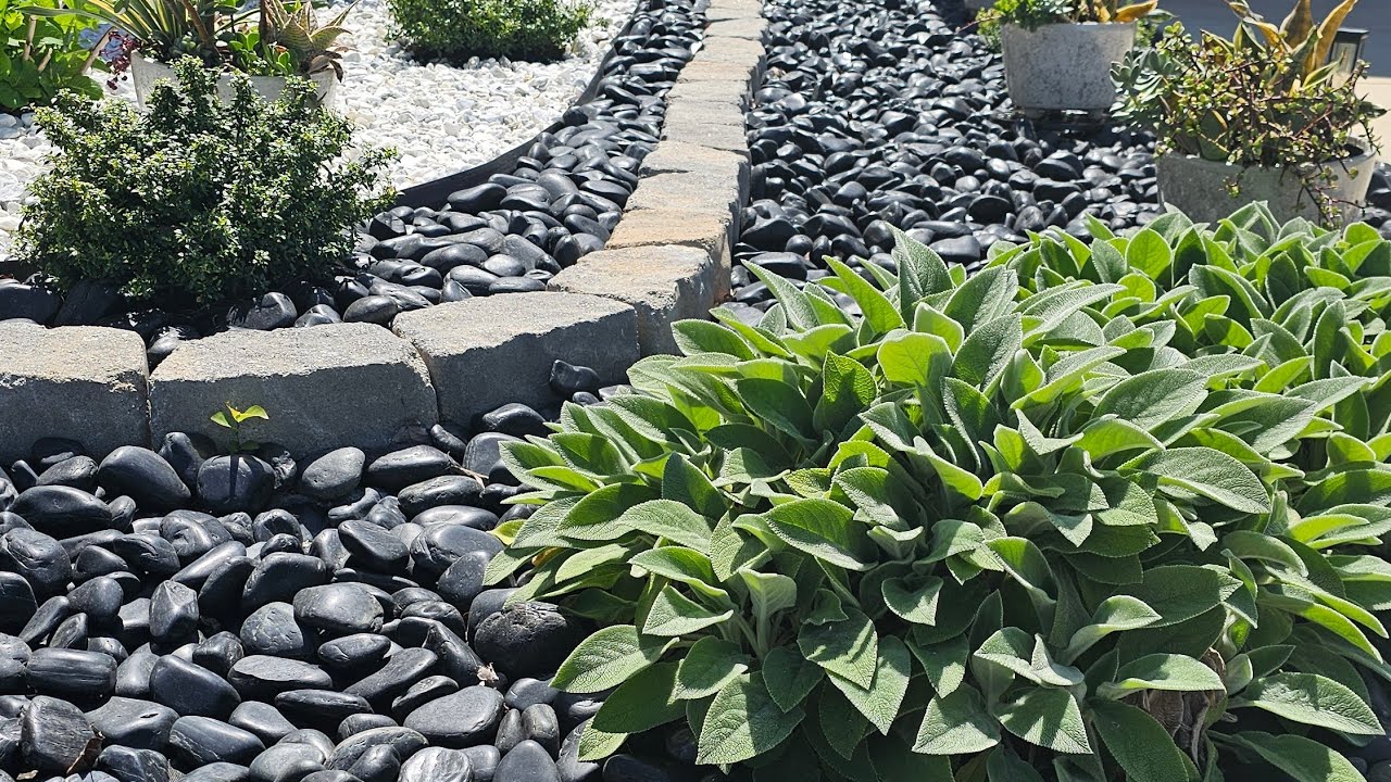 We Replaced Mulch with Black River Rock 🪨 Front Patio Makeover | Worth It?!