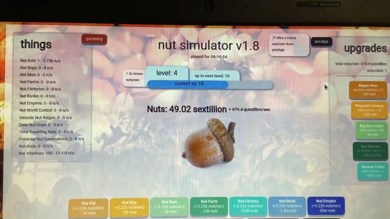 #gaming nut simulator O: