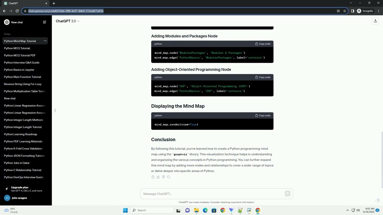 python programming mind map
