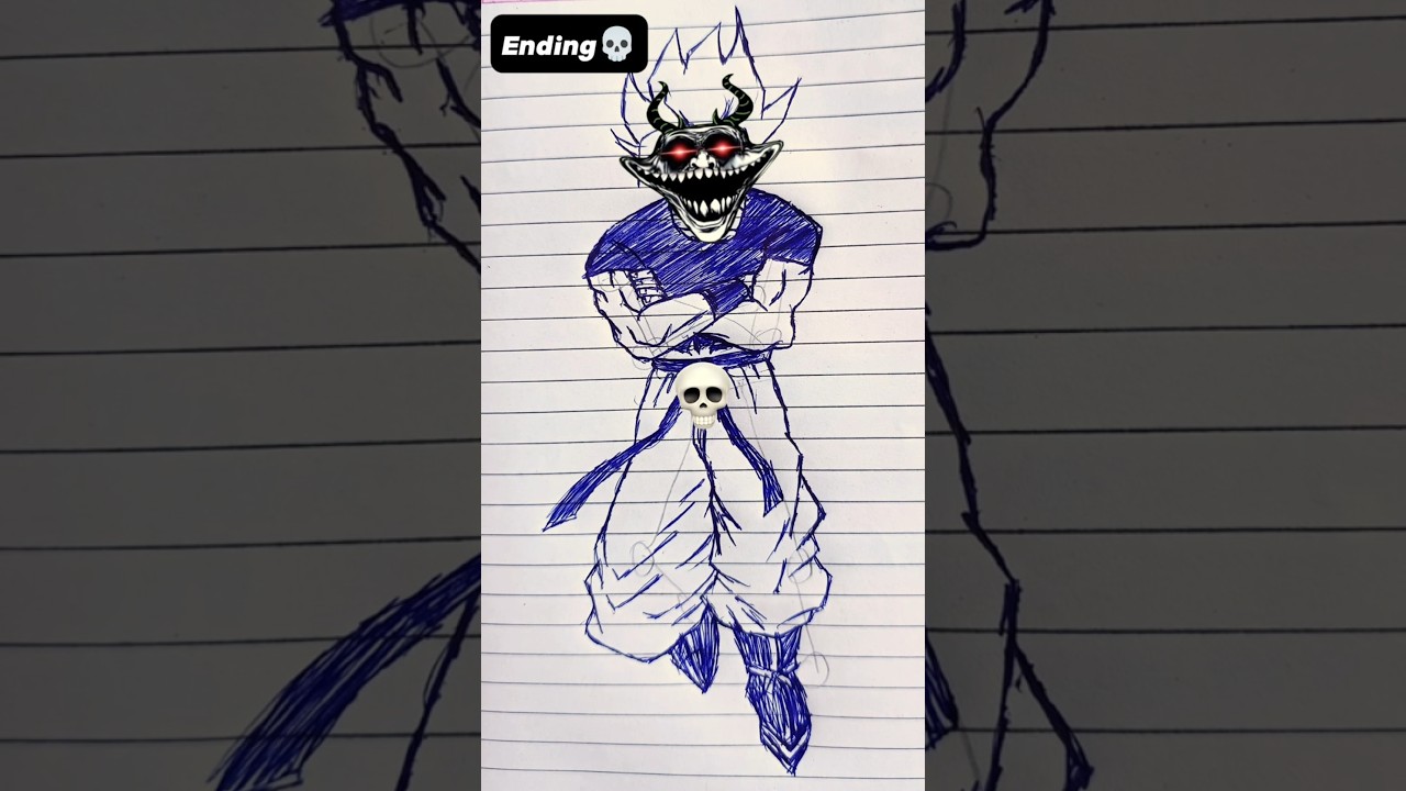Goku Super Saiyan ☠️ Speed Drawing StickMan Dragonball 😳#shorts #anime #drawing #goku #dragonball