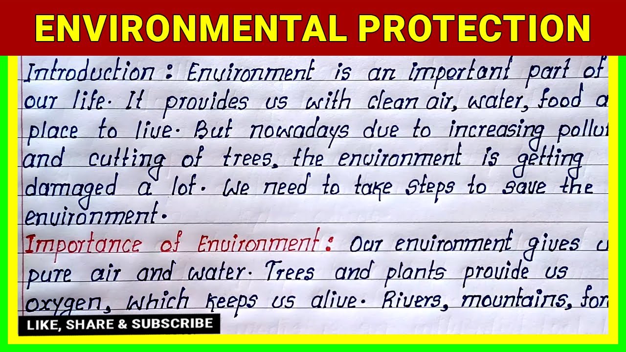 Simple English Essay on Environmental Protection |  Easy and Short English Essay Environment Protect