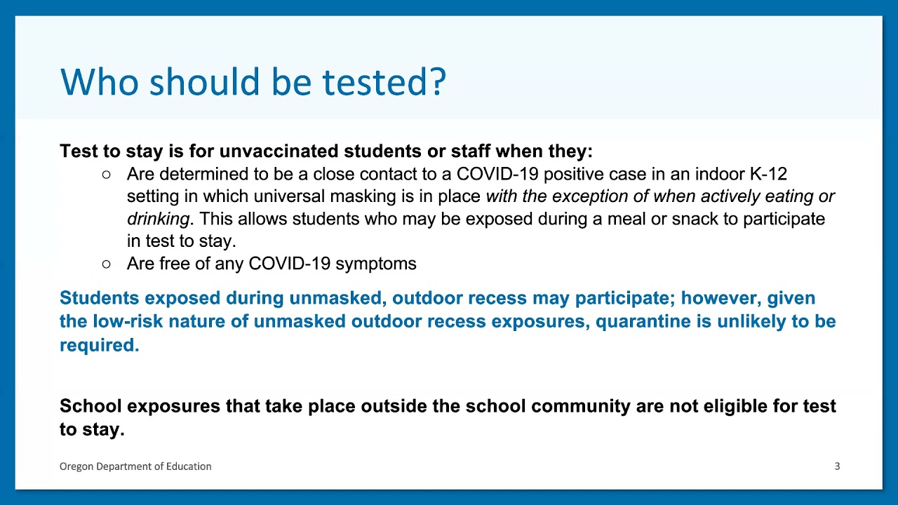 Test to Stay Protocol Webinar