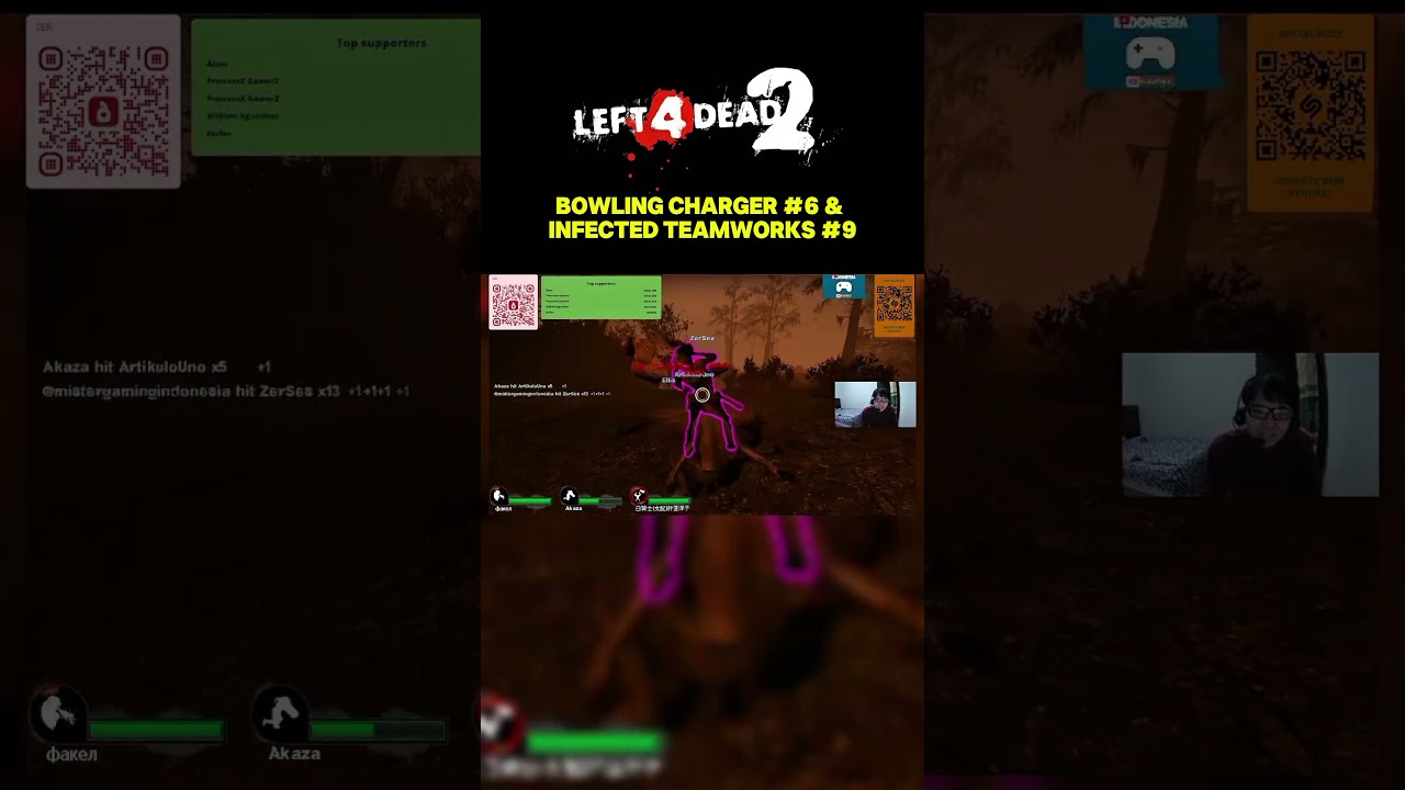 BOWLING CHARGER#6 & INFECTED TEAMWORKS#9 #versus#funnymoments#teamworks#left4dead2#bowlingcharger