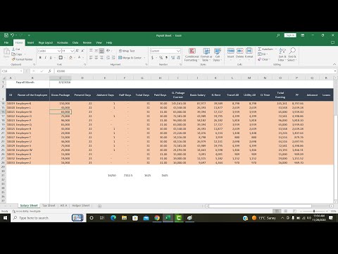 Payroll Sheet in Excel step by step coming up next