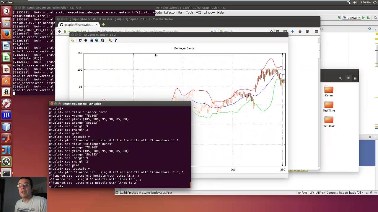 Demo of open source gnuplot trading charts for Cpp on Linux