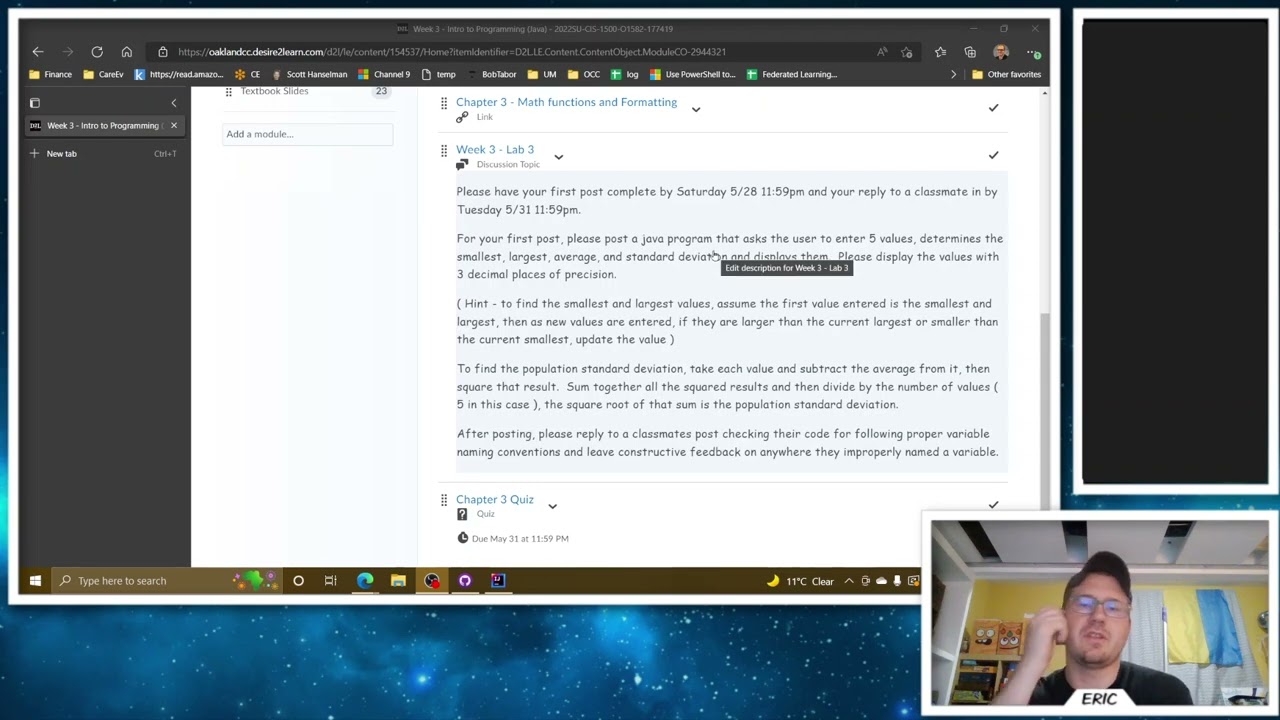 CIS1500 - Intro to Programming (Java) - Lab 3 assigned