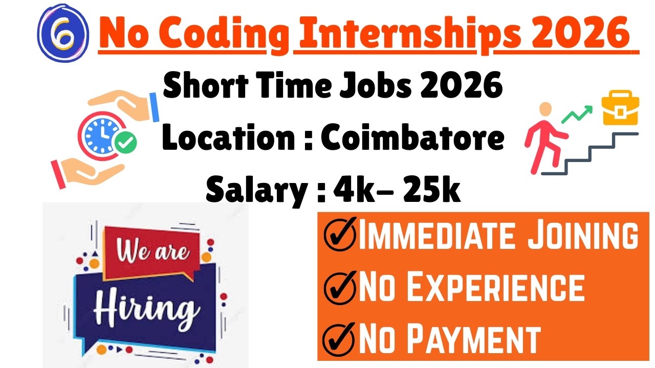 No Coding Internships Tamil 2026|Paid Internships 2026|Coimbatore Internships 2026 Tamil|Certificate